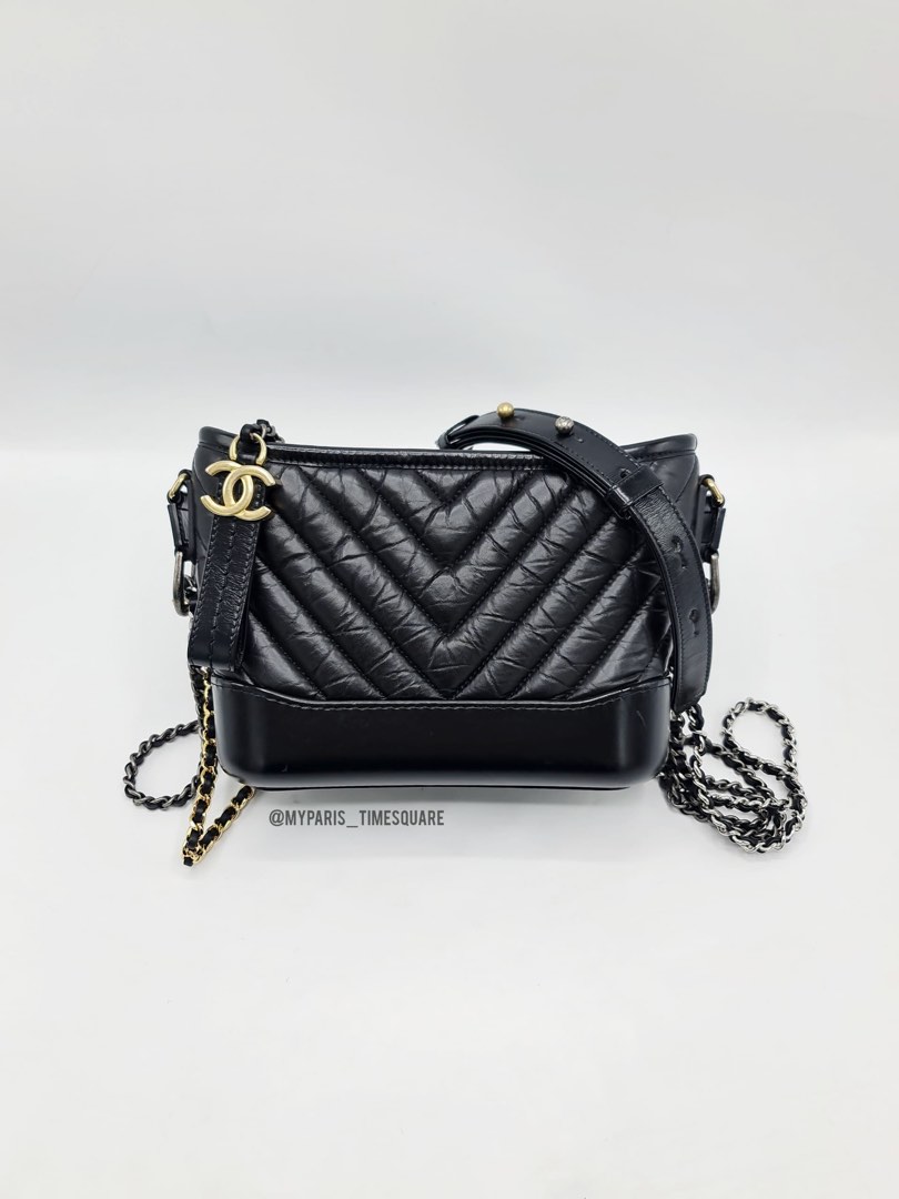 C hanel Black Gabrielle Small Hobo Bag, Luxury, Bags & Wallets on Carousell
