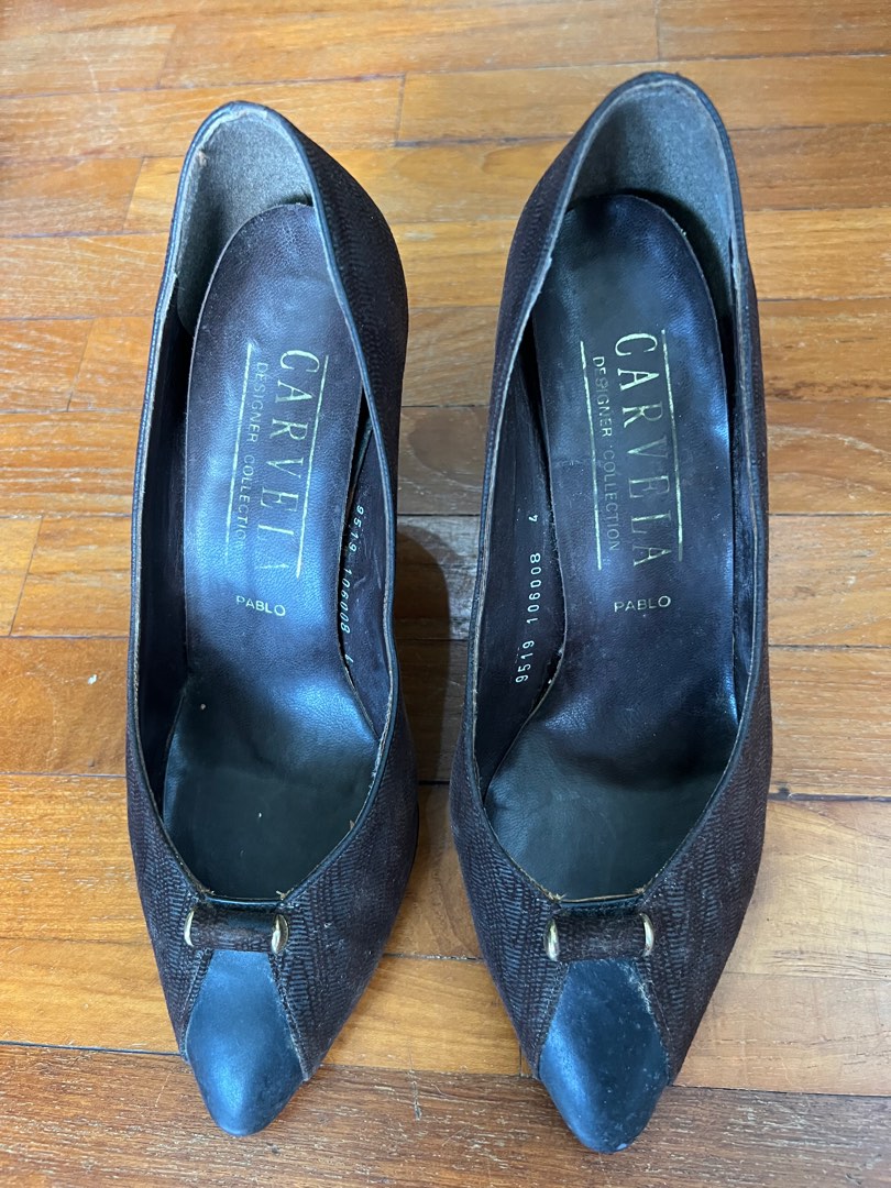 Vintage Carvela Designer Collection Genuine Leather Brown Suede Shoes ...