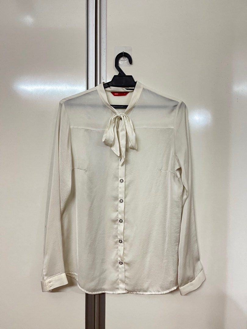 Edc Esprit White Blouse Putih, Women's Fashion, Tops, Blouses on Carousell