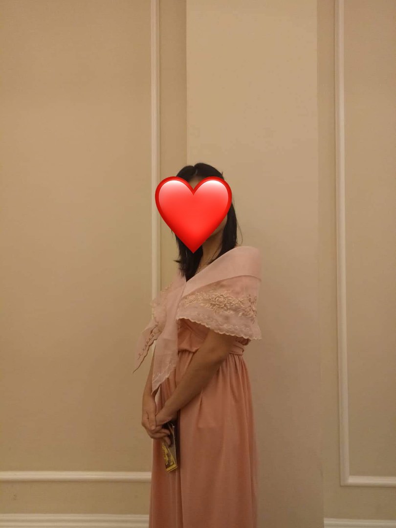 Filipiana alampay pink, Women's Fashion, Tops, Others Tops on Carousell