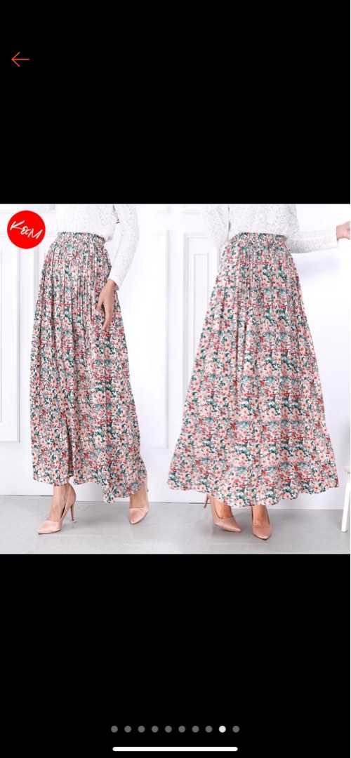 Flora long skirt, kain bunga2, Women's Fashion, Bottoms, Skirts on ...