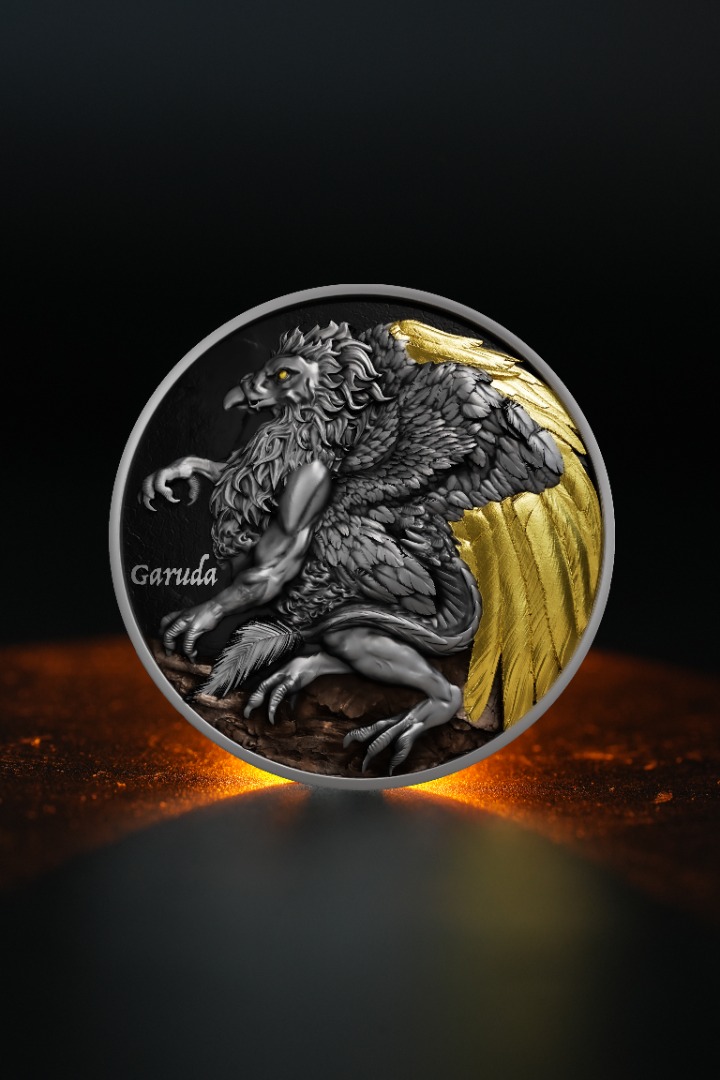 GARUDA - 2oz Silver Glow In The Dark Coin 2000 Francs Cameroon 2025 ...