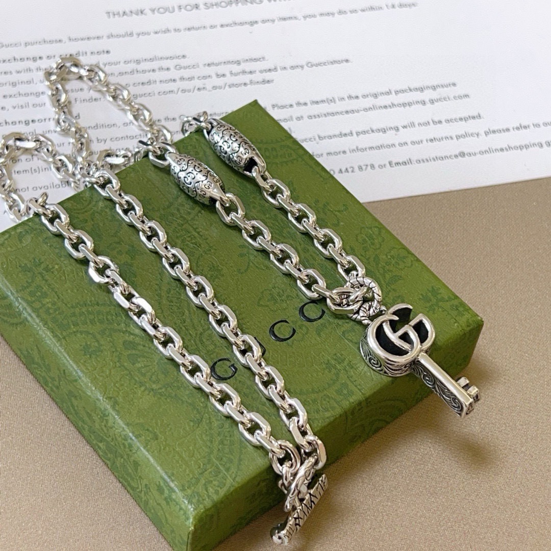 Gucci Anger Forest Series Double G Design Concept Retro Necklace, Men's Fashion, Watches ...