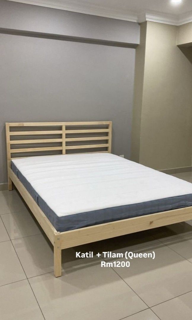 Ikea Tarva bedframe only, Furniture & Home Living, Furniture, Bed ...