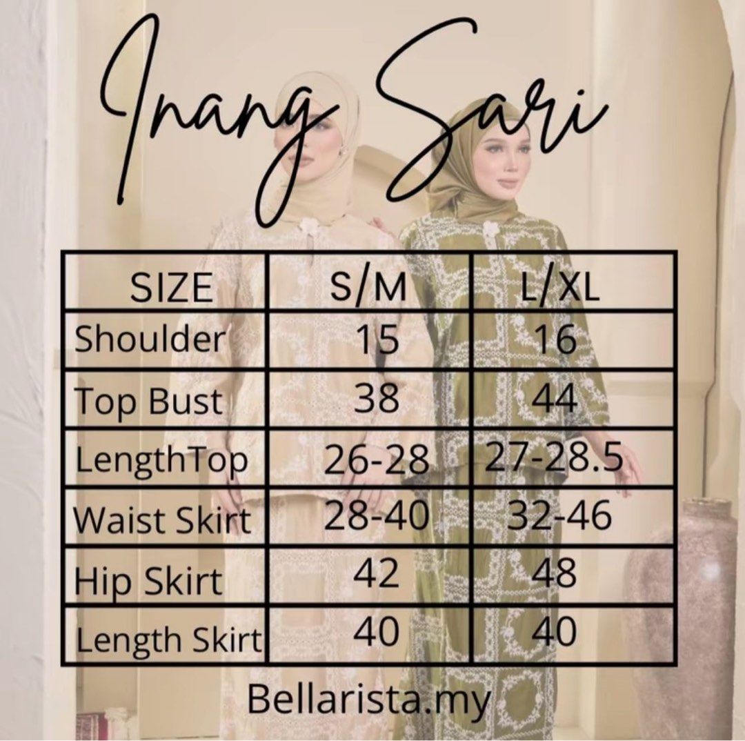 INANG SARI KURUNG EMBROIDERY WITH FULL LINING, Women's Fashion ...