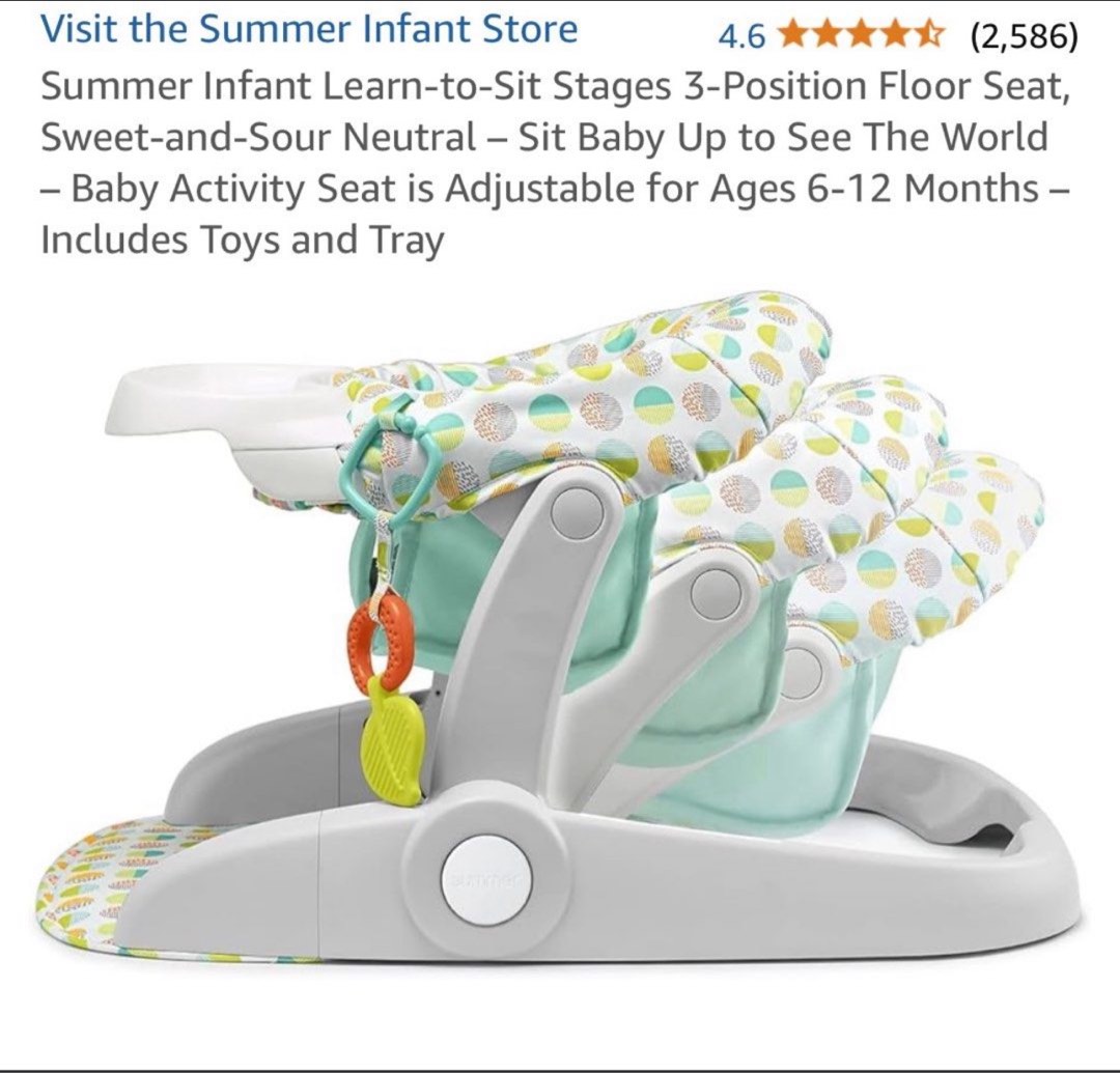 Infant learn to sit stages 3 position floor seat, Babies & Kids, Baby ...