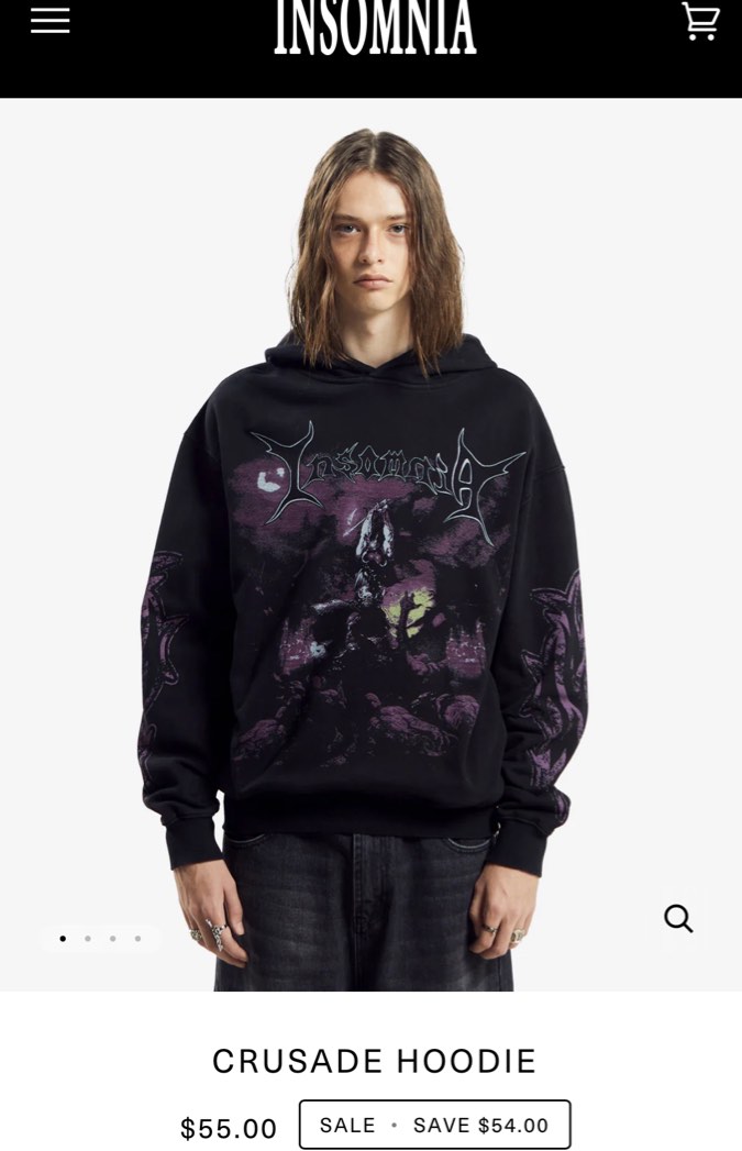 Insomnia Visuals Boxy Crusade Hoodie, Men's Fashion, Coats, Jackets and ...