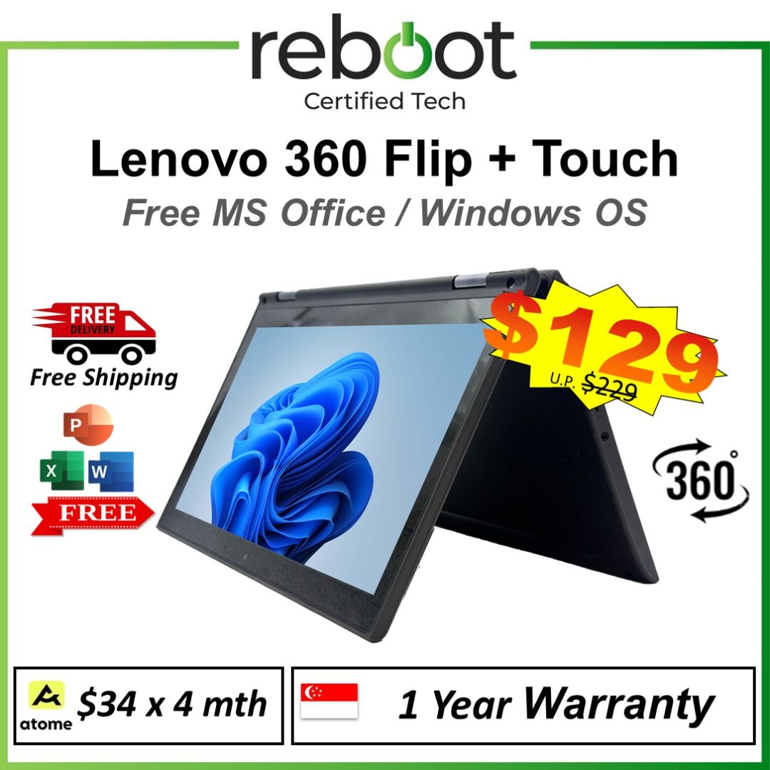 Lenovo 360 Flip Screen Laptop - Touch Screen - Slim & Lightweight ...