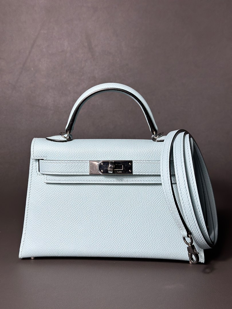 Mini Hermes Kelly ' Light Blue, Luxury, Bags & Wallets on Carousell