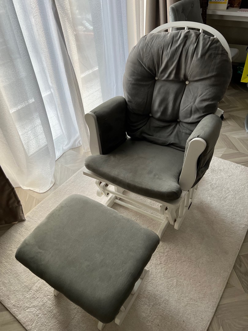 Nursing Rocking Chair with Ottoman, Babies & Kids, Nursing & Feeding ...