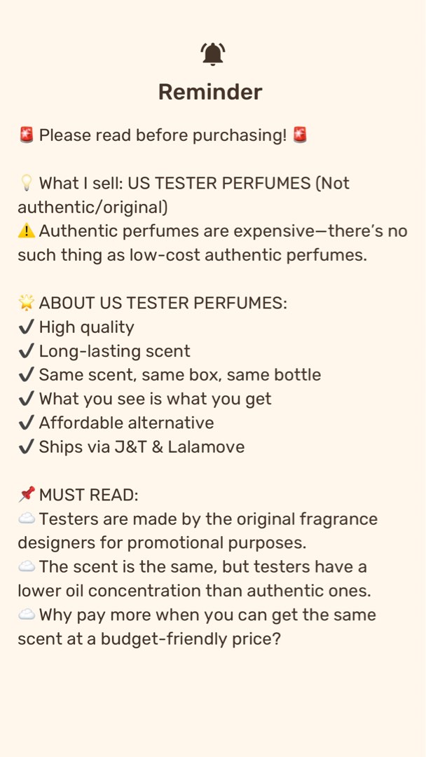 Please read before purchasing, Announcements on Carousell