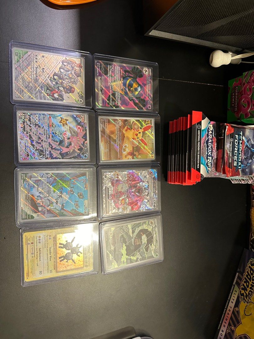 Pokémon cards , shiny treasures , paradox rift , surging sparks ...
