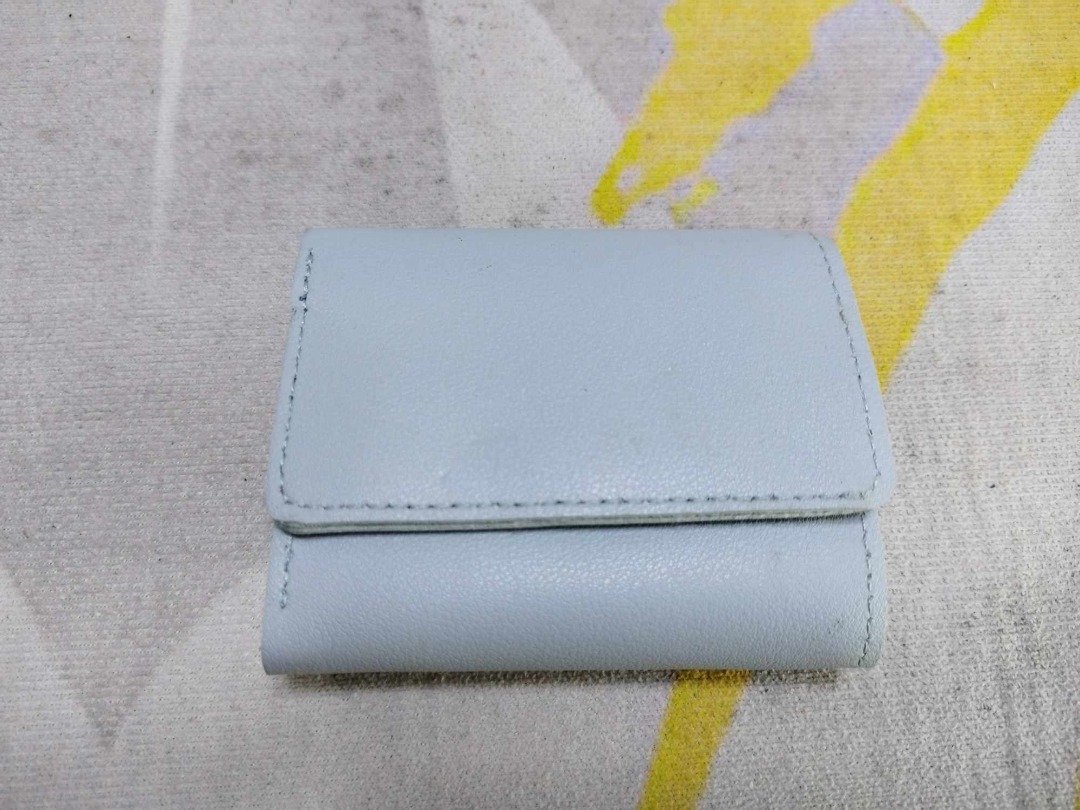 Powder Blue metal Snap Trifold Wallet, Women's Fashion, Bags & Wallets ...
