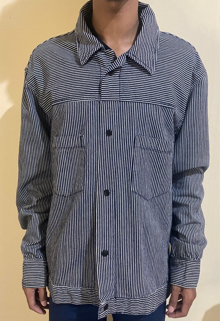 PREPP Studio Outer/Kemeja Garis, Fesyen Pria, Pakaian , Baju Luaran di ...