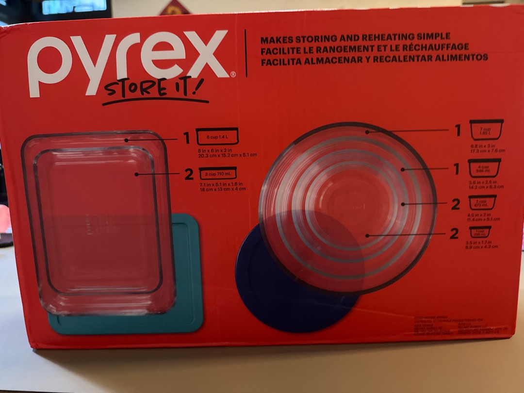 Pyrex Store It 18 Piece Glass Storage Containers, Furniture & Home ...