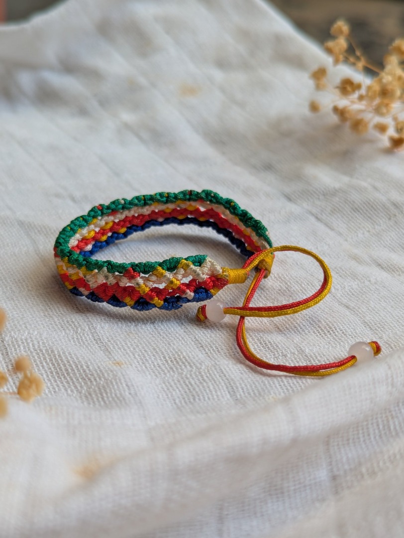 Rainbow Color Cross Woven String Macrame Style Adjustable Braided ...