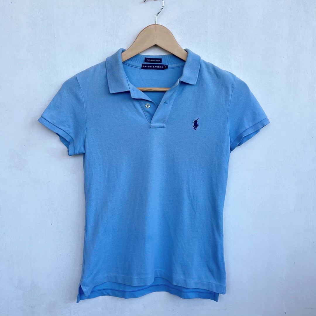 Ralph Lauren Baby Blue Polo Shirt, Women's Fashion, Tops, Shirts on Carousell