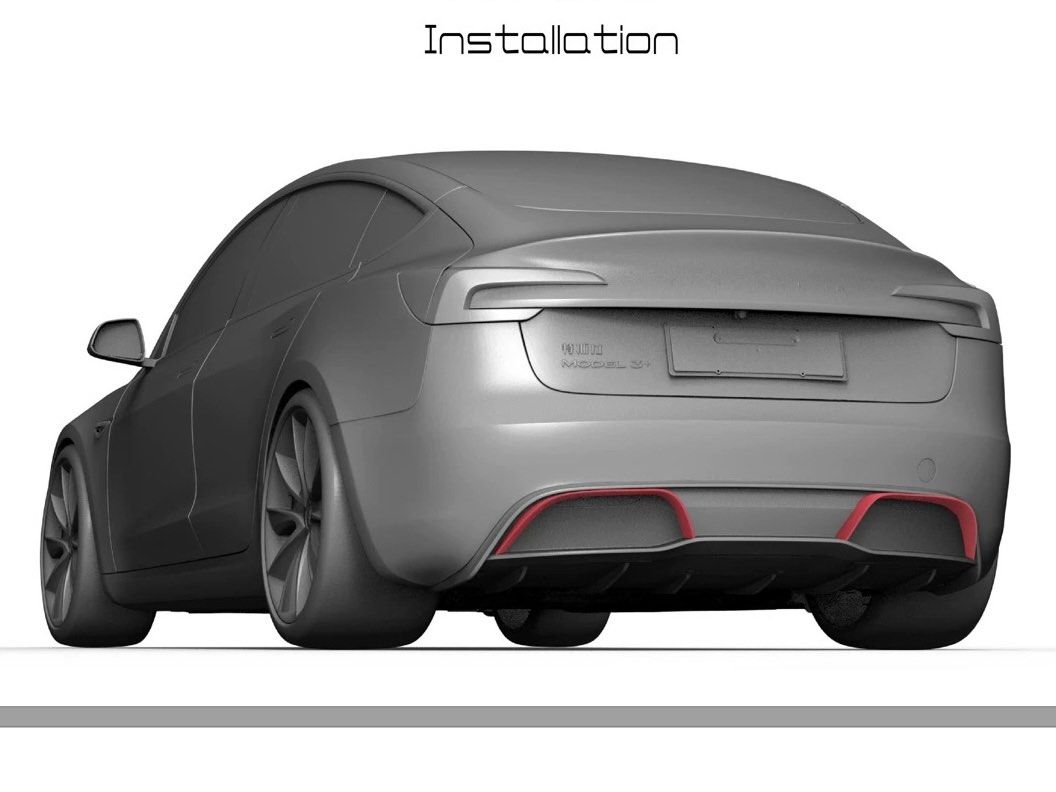 Tesla Model 3 Highland Wind Deflector Diffuser Rear Lip Surround ...