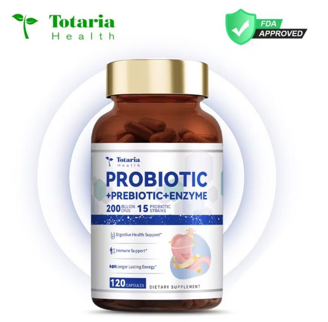 Totaria Probiotic 20 Billion CFU - 15 Strains + Organic Prebiotic ...