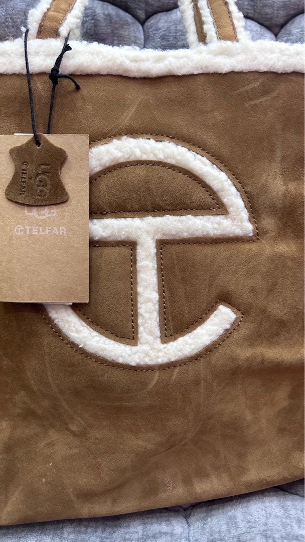 UGG telfar suede leather 2 way Bag, Women's Fashion, Bags & Wallets ...