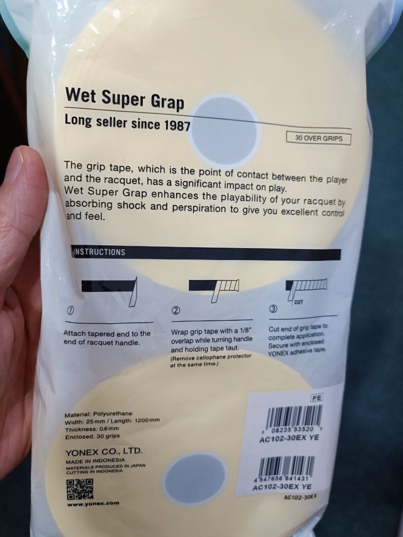 Yonex Wet Super Grap AC102-EX, Sports Equipment, Sports & Games, Racket ...