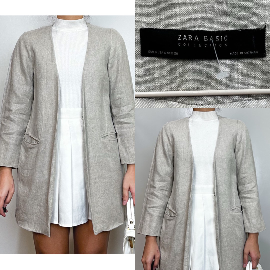 ZARA linen blazer, Women's Fashion, Coats, Jackets and Outerwear on ...