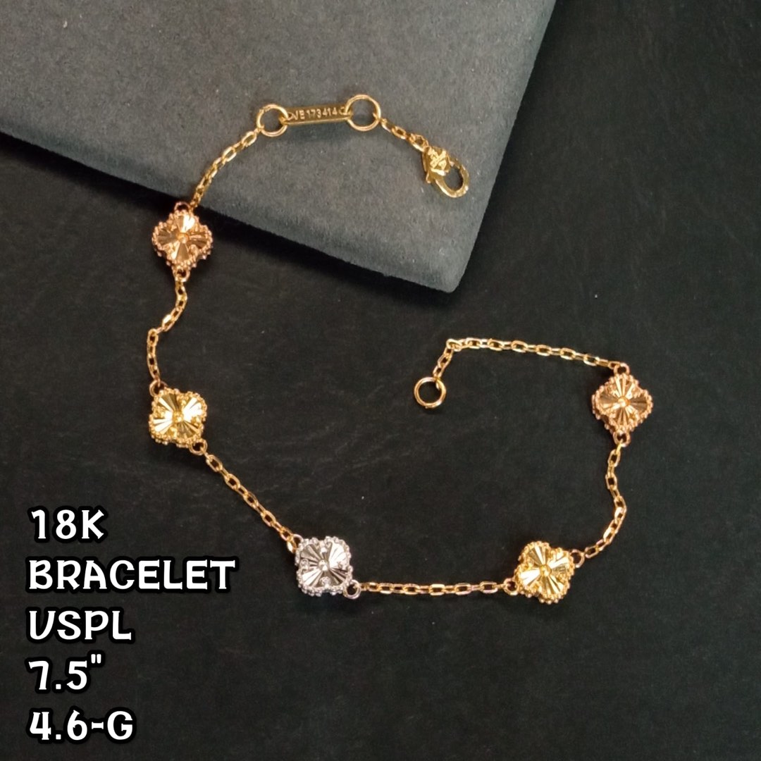 18k Saudi Gold YG Assorted Van Cleef & Arpels VCA Design Bracelets ...