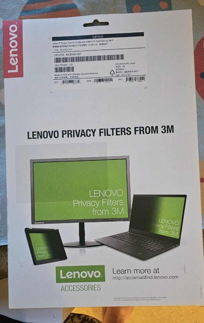 (SEALED) 3M Laptop Privacy Screen Filter - Lenovo 13.3-inch W9 (Cross ...