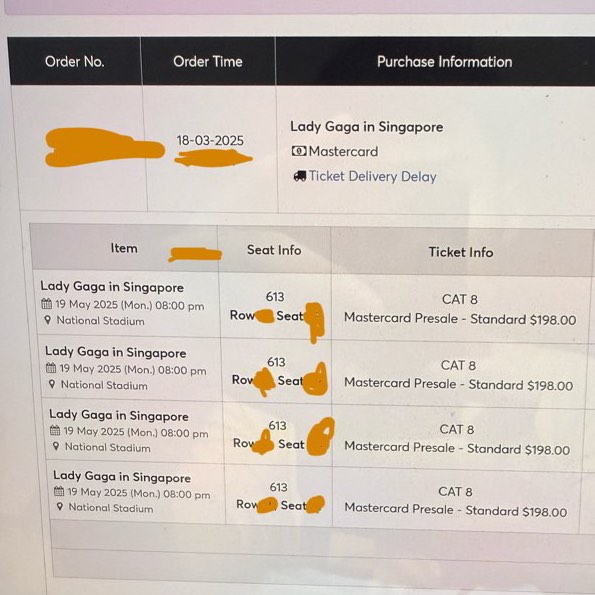 CAT 8 BELOW COST PRICE 2x / 4x Lady Gaga Sec 613 19 MAY, Tickets ...