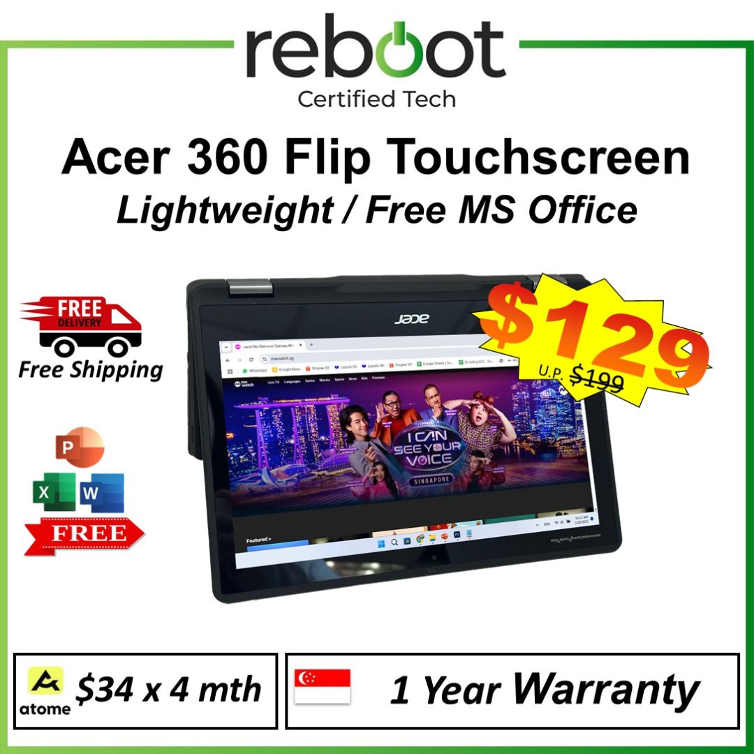 Acer 360 Touchscreen Laptop - Intel Processor - 2 in 1 Function ...