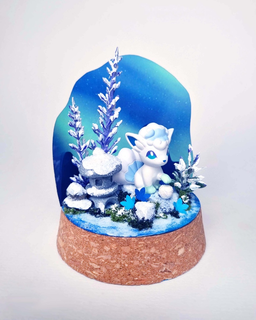 Alolan Vulpix Figurine Original Display Diorama Sculpture, Hobbies ...
