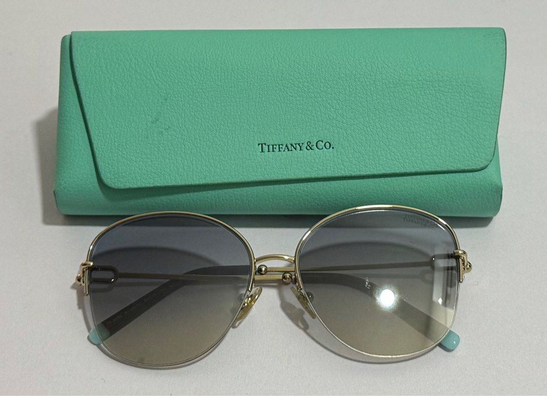[AUTHENTIC] TIFFANY & CO. TF3082 SUNGLASSES IN GOLD AND BLUE, Women's ...