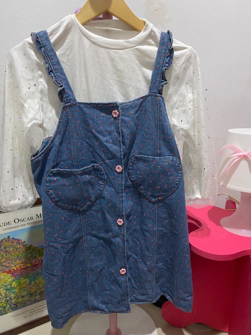 Baju anak jeans rok mini dan iner balon, Bayi & Anak, Baju Anak ...