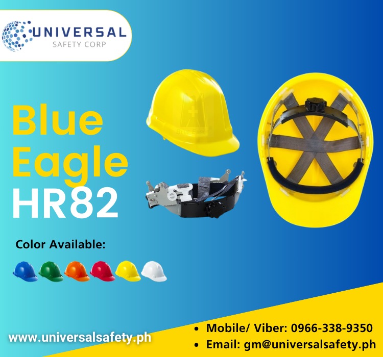 Blue Eagle HR82 Slotted Safety Helmet Construction Hardhat, Commercial ...