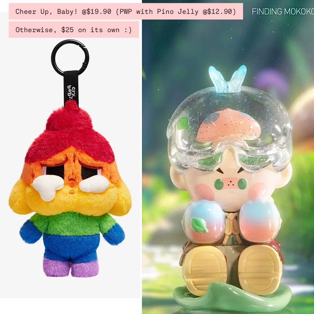 BNIF Labubu V1/V2 & Crybaby Vinyl Plush Pendants (What A Frog/ Zizi ...