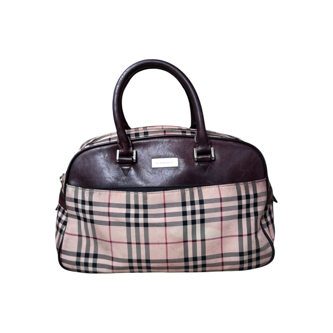 Burberry Classic Beige Nova Check Dome Bowler Bag, Barang Mewah, Tas ...