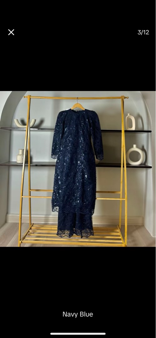 Ceo Chomel Tiyara Baju Kurung Puff Lace, Women's Fashion, Muslimah ...