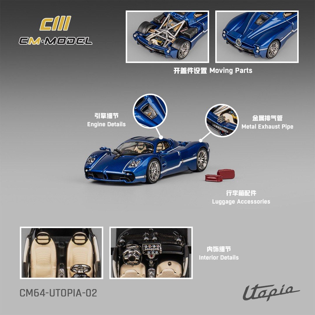 CM Model 1/64 Pagani Utopia Metallic Blue - Free Delivery for order ...