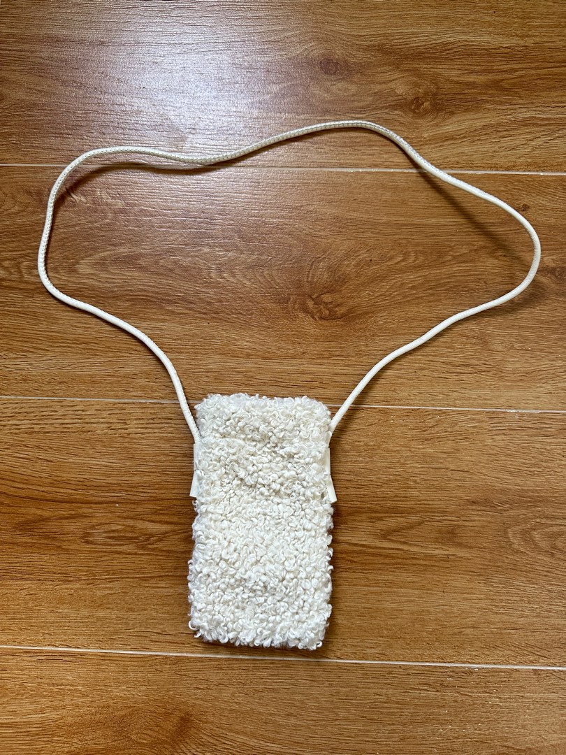 COS Crossbody Pouch Shearling White, Luxury, Bags & Wallets on Carousell