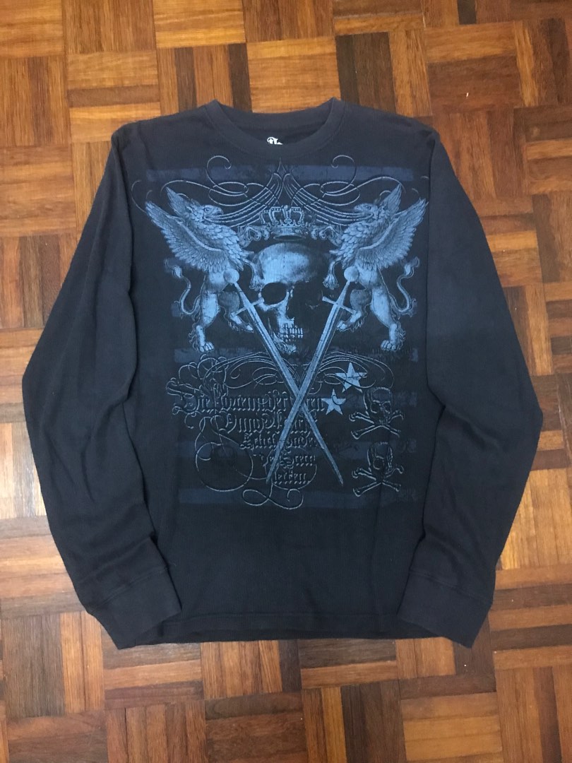 emo y2k destruction longsleeve shirt like affliction/mma elite/xtreme ...