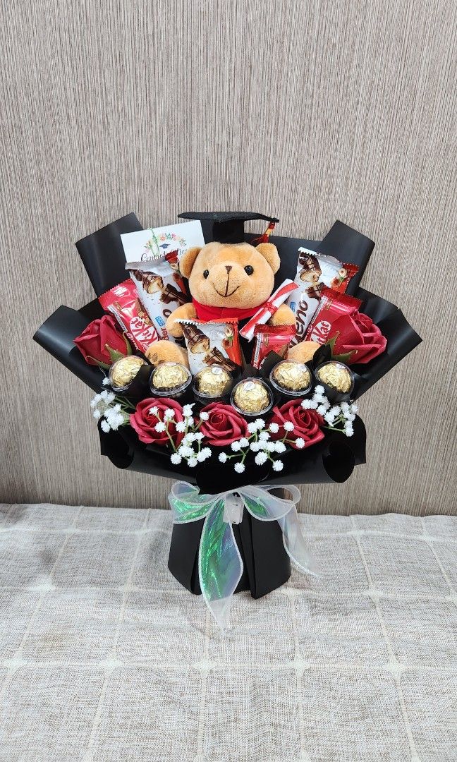 Graduation Bear Assorted Chocolate Bouquet International Women's Day ...