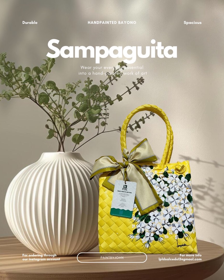 Handpainted Bayong bag Mini, Women's Fashion, Bags & Wallets, Beach ...