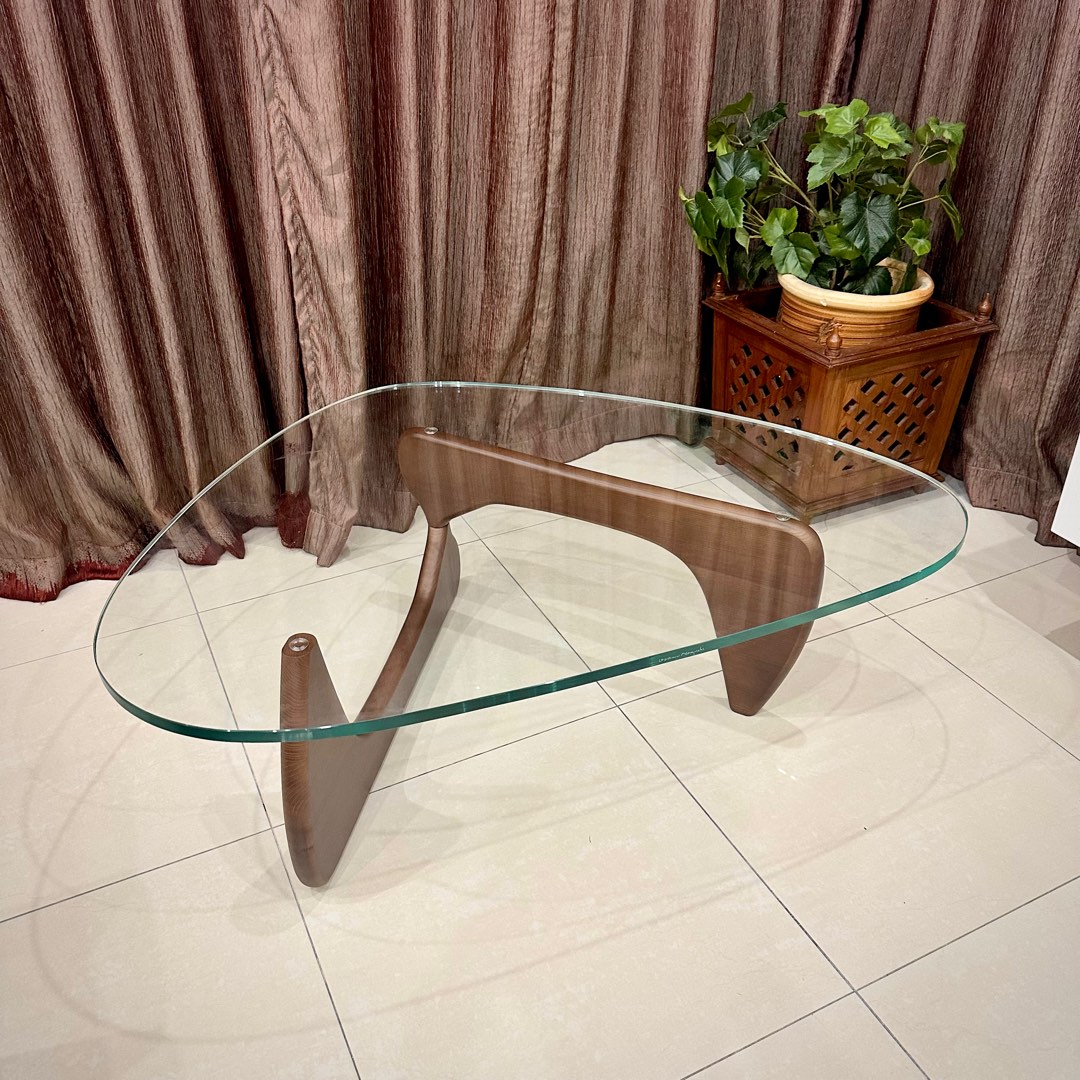 Isamu Noguchi Coffee Table Glass Wood Nordic Mid Century, Furniture ...