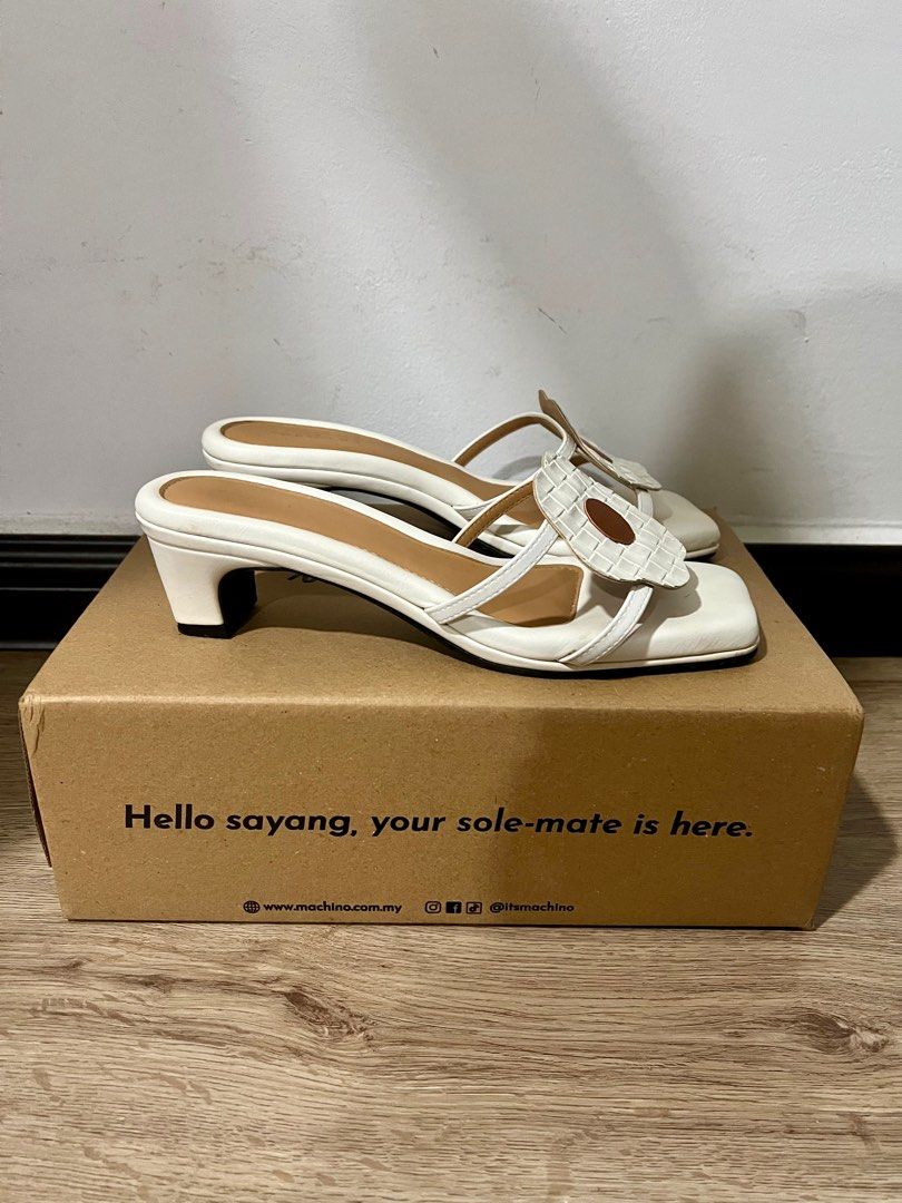 Its Machino Lady Hana White Heels Glowing Season, Women's Fashion ...