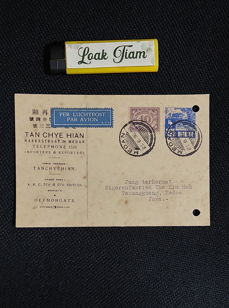 kartu pos briefkaart authentic dari medan ke java 1936, Antik, Pajangan ...