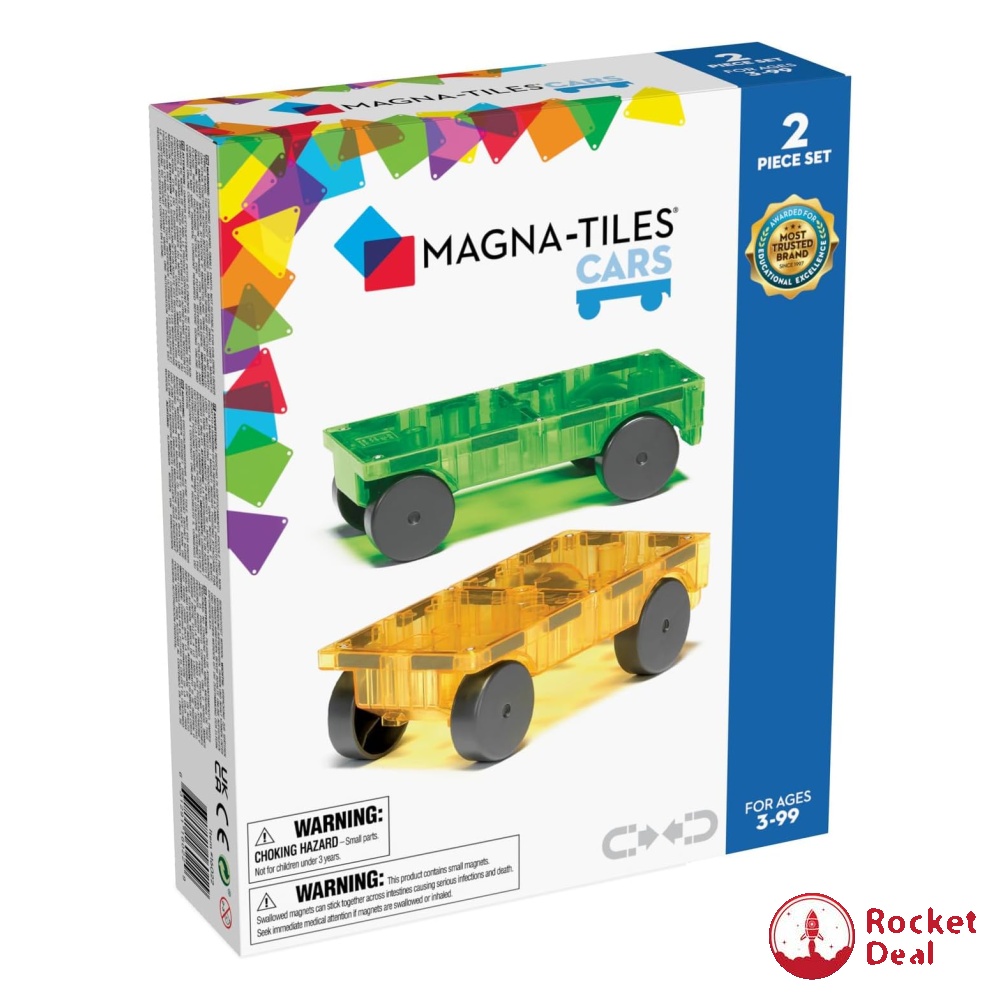 Magna-Tiles Car Expansion Set Magnetic Building Tiles, Multicolor, 2 ...