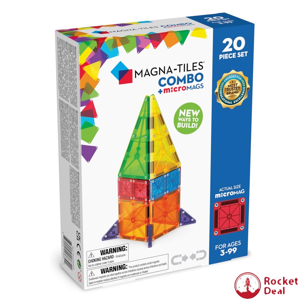 MAGNA-TILES Combo 20-Piece Magnetic Construction Set, The Original ...