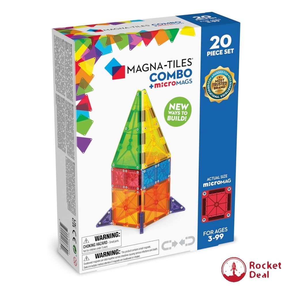MAGNA-TILES Combo 20-Piece Magnetic Construction Set, The Original ...