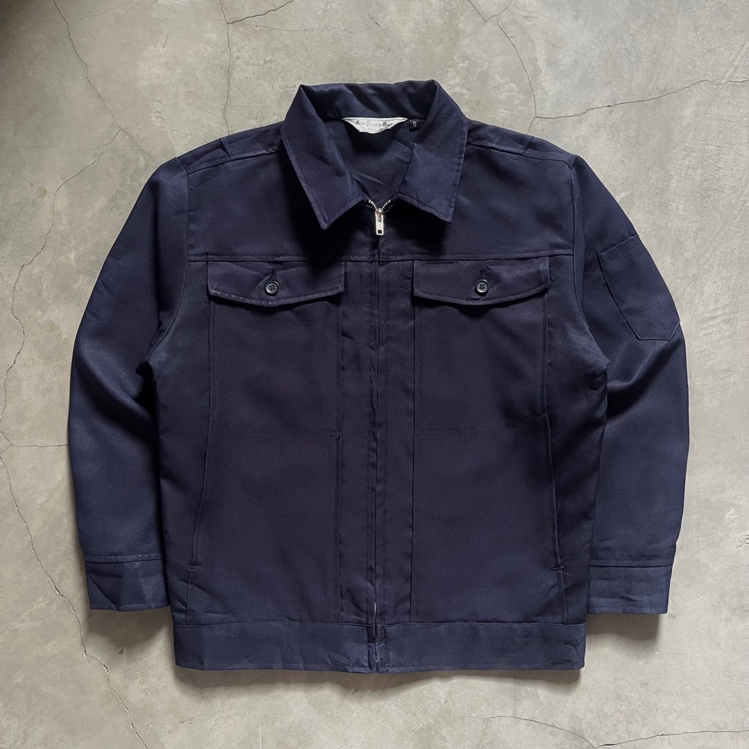 Men's Japanese Navy Blue Workwear Jacket | Worker's Jacket | Navy Blue ...