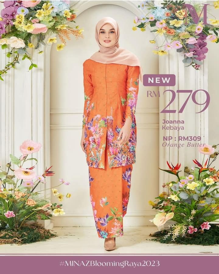 MINAZ JOANNA KEBAYA, Women's Fashion, Muslimah Fashion, Baju Kurung ...